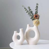 China Nordic Ceramic Vase 14.4x17.3cm Frosted Metal Spots Dried Flower Hydroponic Home Decoration for sale