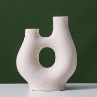 China Nordic Ceramic Vase 14.4x17.3cm Frosted Metal Spots Dried Flower Hydroponic Home Decoration for sale