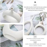 China Nordic Modern White Black Ceramic Vase 16x31cm Hollow Out Home Decor Desktop Flower Vase for sale
