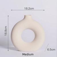 China Modern Ceramic Donut Vase Set 3 Sizes 21.5cm 15cm for Dried Flower Home Decoration for sale