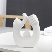 China Nordic Ceramic Thumb Up Dried Flower Vase 13.2cm Modern Home Desktop Decor for sale