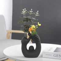 China Nordic Ceramic Thumb Up Dried Flower Vase 13.2cm Modern Home Desktop Decor for sale
