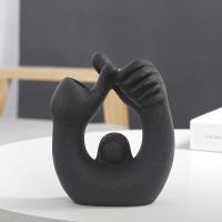 China Nordic Ceramic Thumb Up Dried Flower Vase 13.2cm Modern Home Desktop Decor for sale