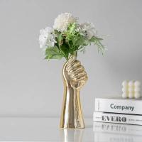 China Creative Nordic Ceramic Flower Vase 8.5x22.6cm Modern Home Office Decoration for sale