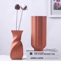 China Nordic Human Face Ceramic Vase 18x7x26cm Terracotta Home Decor Flower Container for sale
