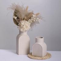 China Nordic Ceramic Flower Vase Set 2 Sizes 22.1cm and 15.3cm White Modern Home Decor for sale