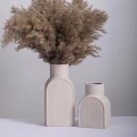 China Nordic Ceramic Flower Vase Set 2 Sizes 22.1cm and 15.3cm White Modern Home Decor for sale