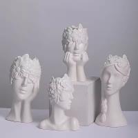 China Nordic Ceramic Flower Vase White Female Form Sculpture for Home Decor Wedding Centerpiece 28x20x20 cm for sale