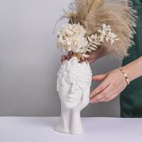 China Nordic Ceramic Flower Vase White Female Form Sculpture for Home Decor Wedding Centerpiece 28x20x20 cm for sale