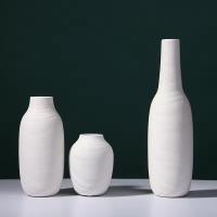 China Nordic Ceramic Flower Vase 14.5x21.5cm White Modern Home Decorative Plant Pot for sale