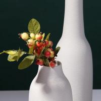 China Nordic Ceramic Flower Vase 14.5x21.5cm White Modern Home Decorative Plant Pot for sale