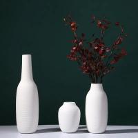 China Nordic Ceramic Flower Vase 14.5x21.5cm White Modern Home Decorative Plant Pot for sale