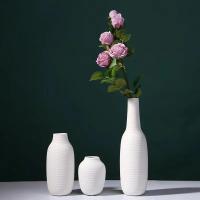 China Nordic Ceramic Flower Vase 14.5x21.5cm White Modern Home Decorative Plant Pot for sale