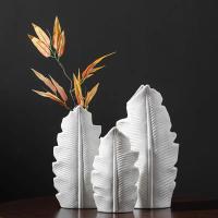 China Nordic Ceramic Flower Vase White Matt Glaze 3 Size Set for Living Room Bedroom Office Decoration for sale