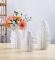 China Nordic Ceramic Flower Vase White Matt Glaze 3 Size Set for Living Room Bedroom Office Decoration for sale