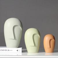 China Modern Ceramic Flower Vase Minimalist Portrait Design for Home Decor 20x11.5x25 cm for sale