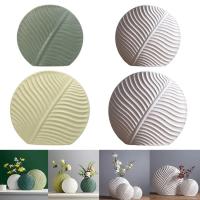 China Modern Ceramic Leaf Vase 7.5x6.5x14 cm Matt Glaze Artificial Flower Bouquet Holder Home Decorative Wedding Table for sale