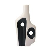 China Modern Luxury Gold Plated Ceramic Vase 15x15x30 cm Matt Finish Home Decor for sale