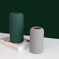 China Modern Matt Ceramic Vase 15x15x30 cm Nordic Minimalist Home Decor Flower Vase for sale