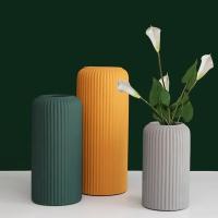 China Modern Matt Ceramic Vase 15x15x30 cm Nordic Minimalist Home Decor Flower Vase for sale
