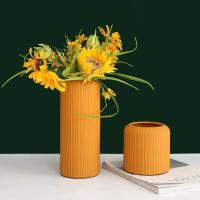 China Modern Matt Ceramic Vase 15x15x30 cm Nordic Minimalist Home Decor Flower Vase for sale