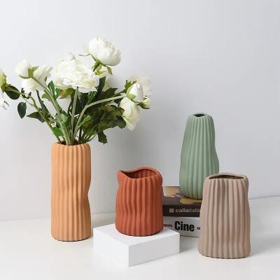 China Modern Morandi Matt Glaze Ceramic Vase 30cm for Home Decor Wedding Table Flower Arrangement for sale