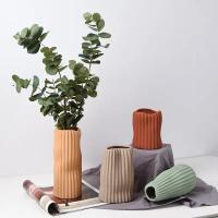 China Modern Morandi Matt Glaze Ceramic Vase 30cm for Home Decor Wedding Table Flower Arrangement for sale