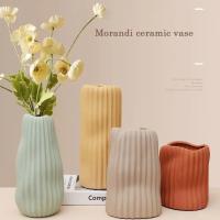 China Modern Morandi Matt Glaze Ceramic Vase 30cm for Home Decor Wedding Table Flower Arrangement for sale