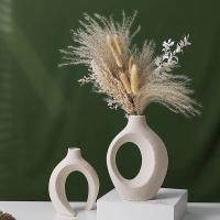 China Modern Unglazed Ceramic Vase Set for Home Decor Nordic Style Dried Flowers 16.2x21.5cm for sale