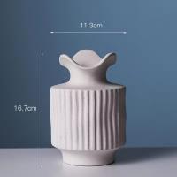 China Wholesale Handmade Modern Irregular Nordic Ceramic Vase White Matte 10x25cm Home Decor Flower Arrangement for sale