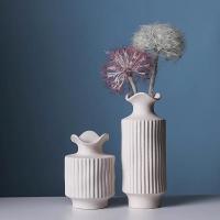 China Wholesale Handmade Modern Irregular Nordic Ceramic Vase White Matte 10x25cm Home Decor Flower Arrangement for sale