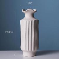 China Wholesale Handmade Modern Irregular Nordic Ceramic Vase White Matte 10x25cm Home Decor Flower Arrangement for sale