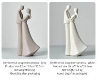 China Ceramic Love Couple Figurines 25.5cm Modern Home Decoration Wedding Gift Ornament for sale