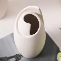 China Modern Ceramic Flower Vase 9.8x23cm Donut Shape Home Decor Office Desktop Living Room for sale