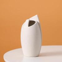 China Modern Ceramic Flower Vase 9.8x23cm Donut Shape Home Decor Office Desktop Living Room for sale