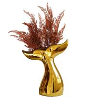 China Gold Ceramic Mermaid Tail Vase Art Deco Home Decoration 24cm Tall for sale