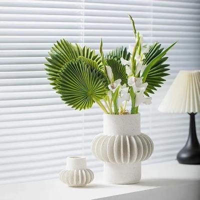 China Handmade Ceramic Vase Nordic Style Modern Home Decor Table Top Ornament White Rustic Flower Vase 200 Units MOQ for sale