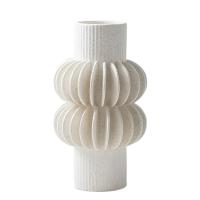 China Handmade Ceramic Vase Nordic Style Modern Home Decor Table Top Ornament White Rustic Flower Vase 200 Units MOQ for sale