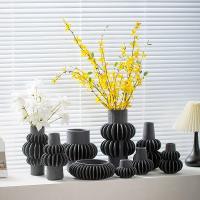 China Handmade Ceramic Vase Nordic Style Modern Home Decor Table Top Ornament White Rustic Flower Vase 200 Units MOQ for sale