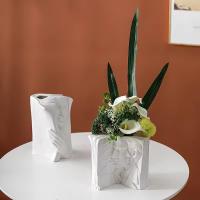 China Modern Ceramic Book Shape Vase White Nordic Decorative Home Decor 19cm for sale