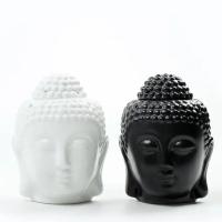 China Ceramic Buddha Head Essential Oil Burner 4.25x5.5inch Wax Melt Tealight Holder Home Decor for sale