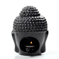 China Ceramic Buddha Head Essential Oil Burner 4.25x5.5inch Wax Melt Tealight Holder Home Decor for sale