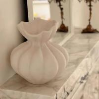 China Nordic Flower Vase Irregular Stripe Matte Rustic Desktop Ornament Home Decor For Ceramic Vase for sale