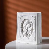 China Modern Ceramic Book Shape Vase 15.5x8.5x19.8cm Custom Logo Home Office Decor for sale