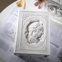China Modern Ceramic Book Shape Vase 15.5x8.5x19.8cm Custom Logo Home Office Decor for sale