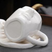 China Modern Ceramic Coffee Cup and Saucer Set 300ml Creative Kiss Cup Design for Home Office Use for sale