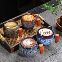 China Wholesale Custom Logo Ceramic Coffee Mug 400ml with Wood Handle Reusable Gift Set for sale