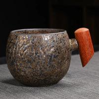 China Wholesale Custom Logo Ceramic Coffee Mug 400ml with Wood Handle Reusable Gift Set for sale
