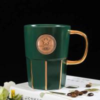 China Wholesale Custom Logo Ceramic Mug with Copper Inlay 450ml Hammered Moscow Mule Cup for sale