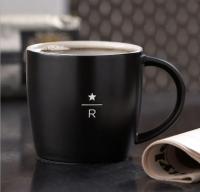 China 8oz 16oz Large Capacity Ceramic Coffee Mug Laser Engraving Custom Logo Black Matte for sale